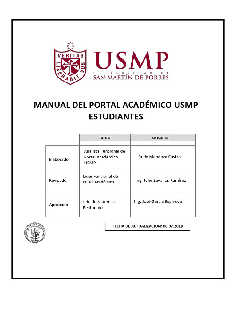 3 Portal SAP Manual Del Portal Academico USMP Estudiantes | PDF