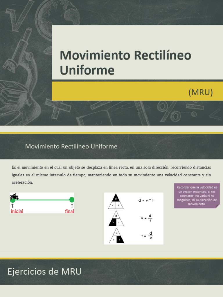 MRU y MRUA | PDF | Velocidad | Aceleración