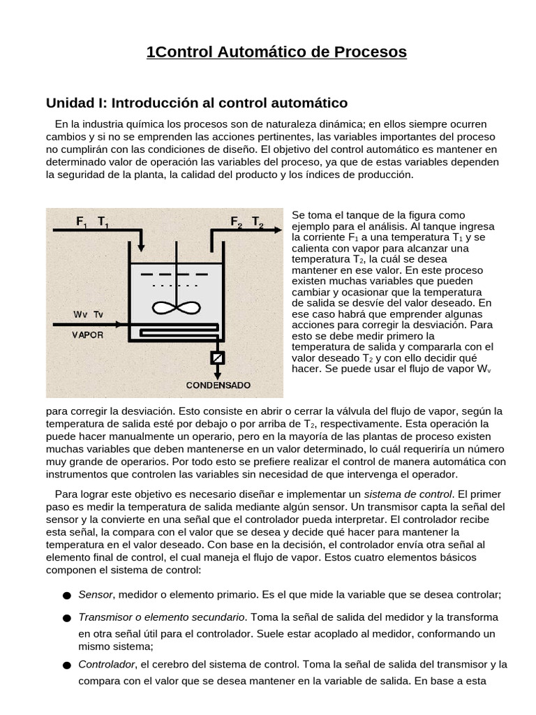 Control Automático de Procesos | PDF | Sistema no lineal | Ecuaciones
