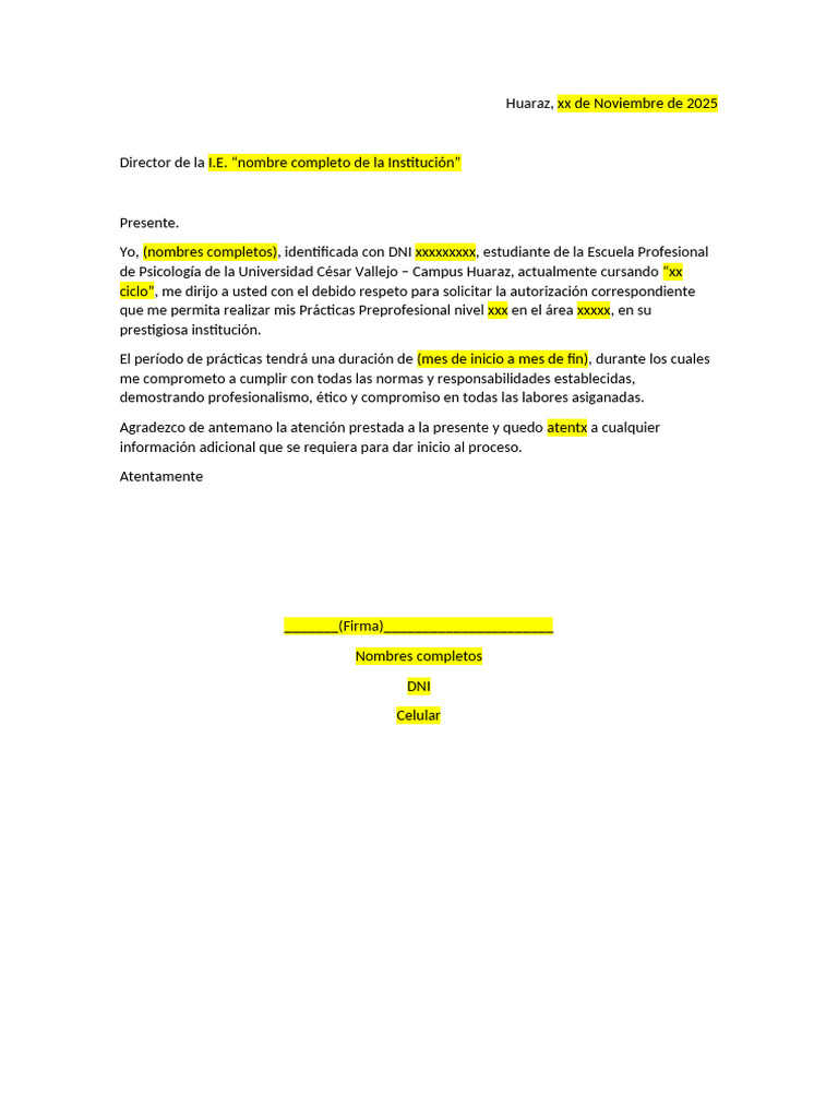 Modelo de Solicitud Simple para Centro PPP | PDF