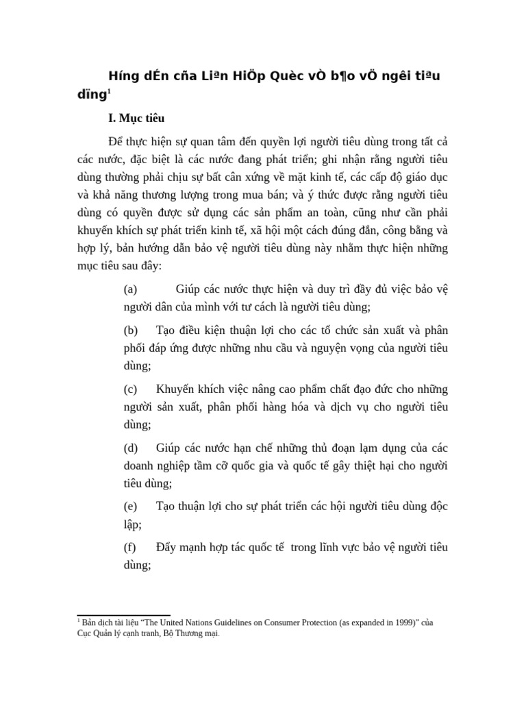 Huong Dan Cua LHQ Ve Bao Ve Nguoi Tieu Dung | PDF