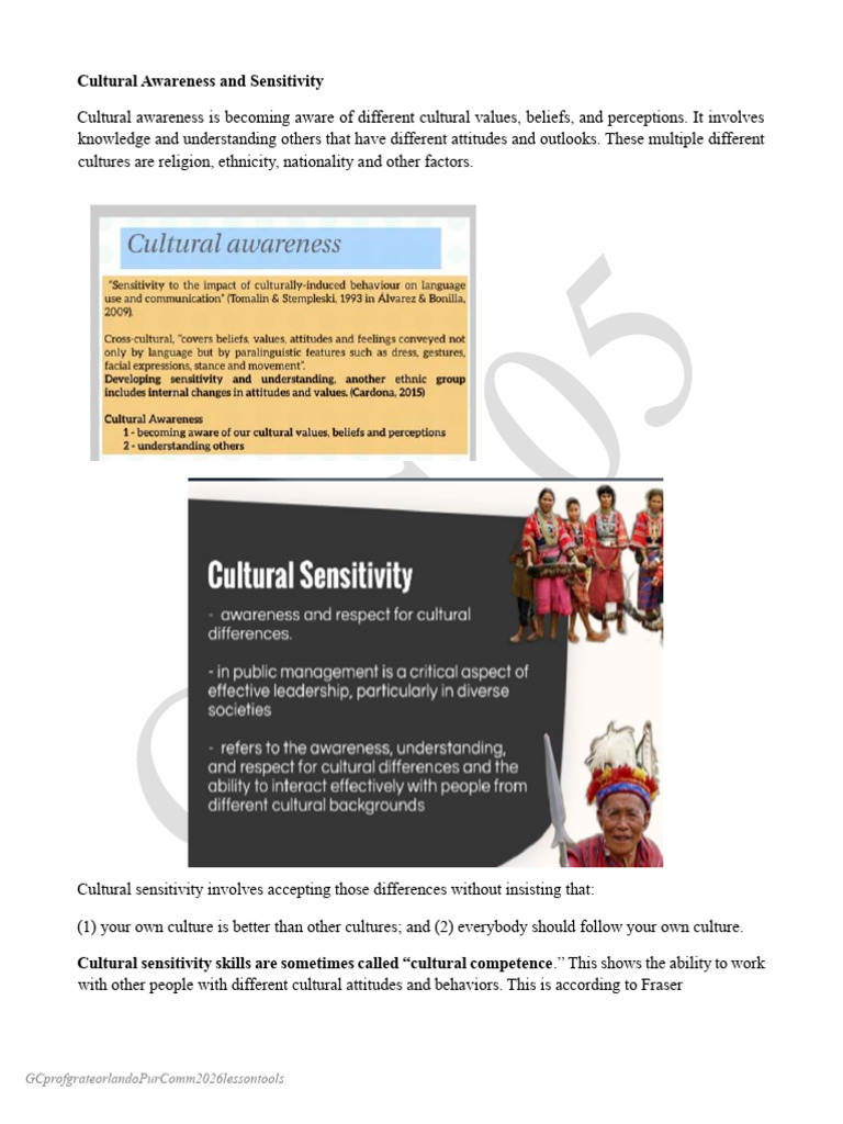 GEC05Lesson 4cultural Awareness and Sensitivity2026v2 | PDF | Gender ...