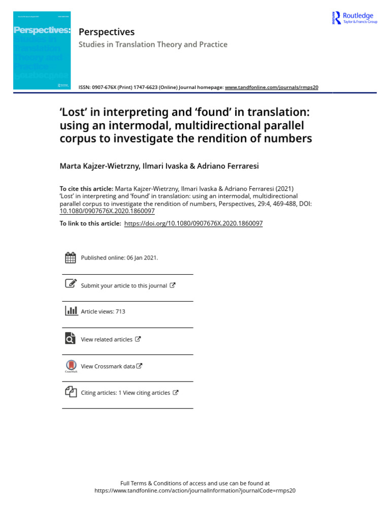 Lost in Interpreting and Found in Translation Using An Intermodal ...