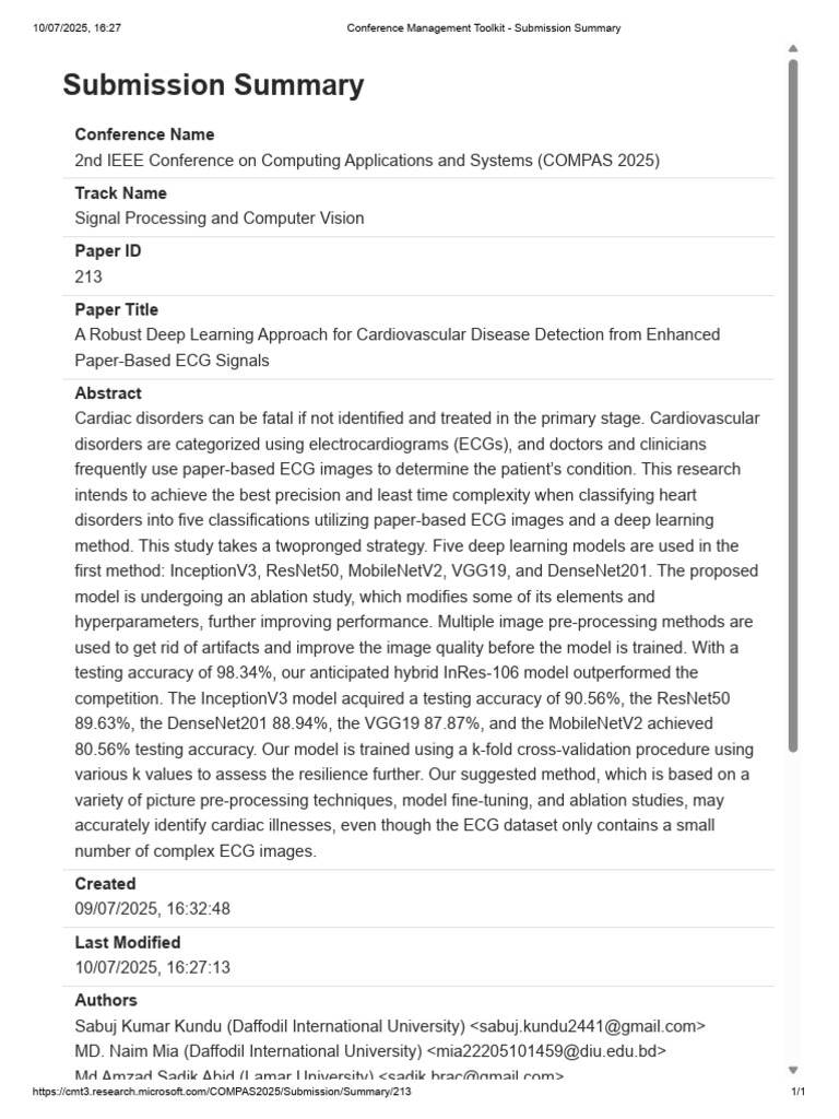 Conference Management Toolkit - Submission Summary | PDF ...