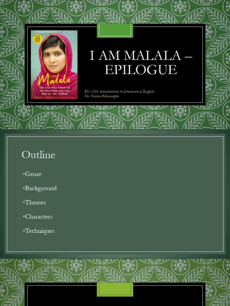 I Am Malala - Epilogue | PDF | Creative Nonfiction | Malala Yousafzai