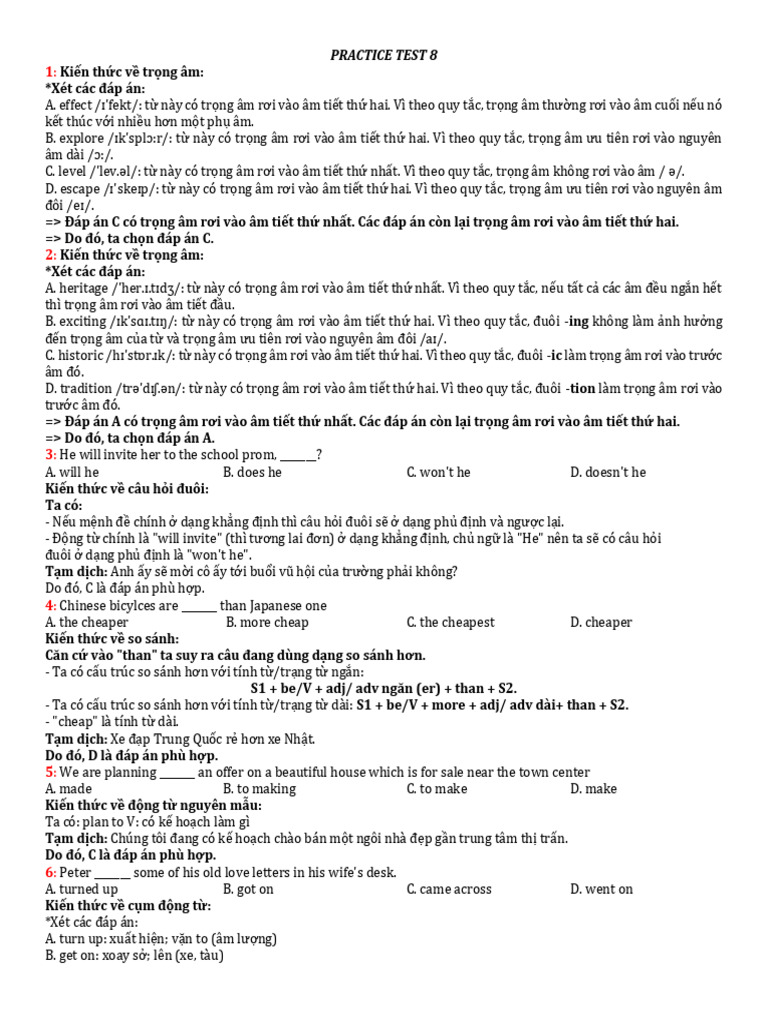 Practice Test 8 | PDF