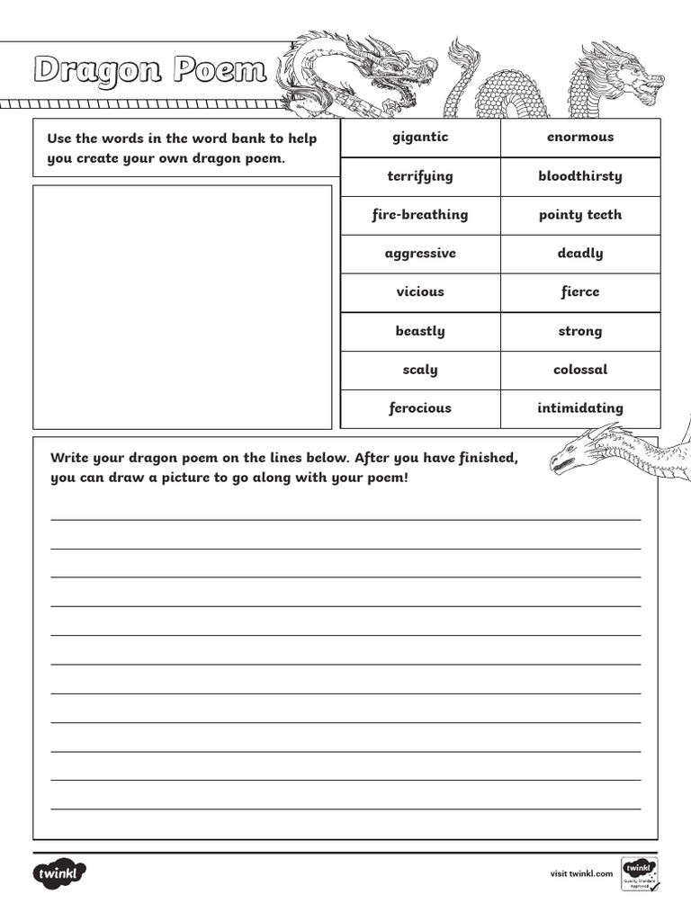 T e 1698396448 Dragon Poem Writing Template Ver 1 | PDF