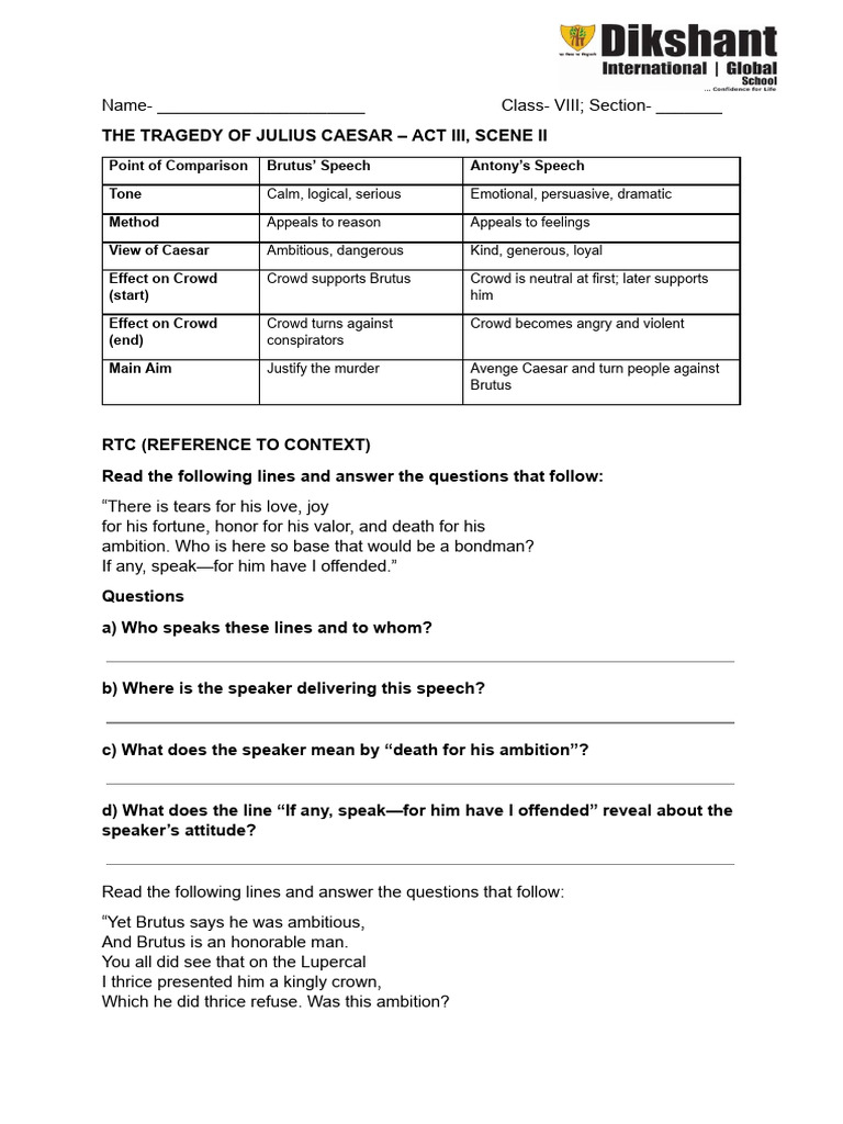 The Tragedy of Julius Caesar | PDF