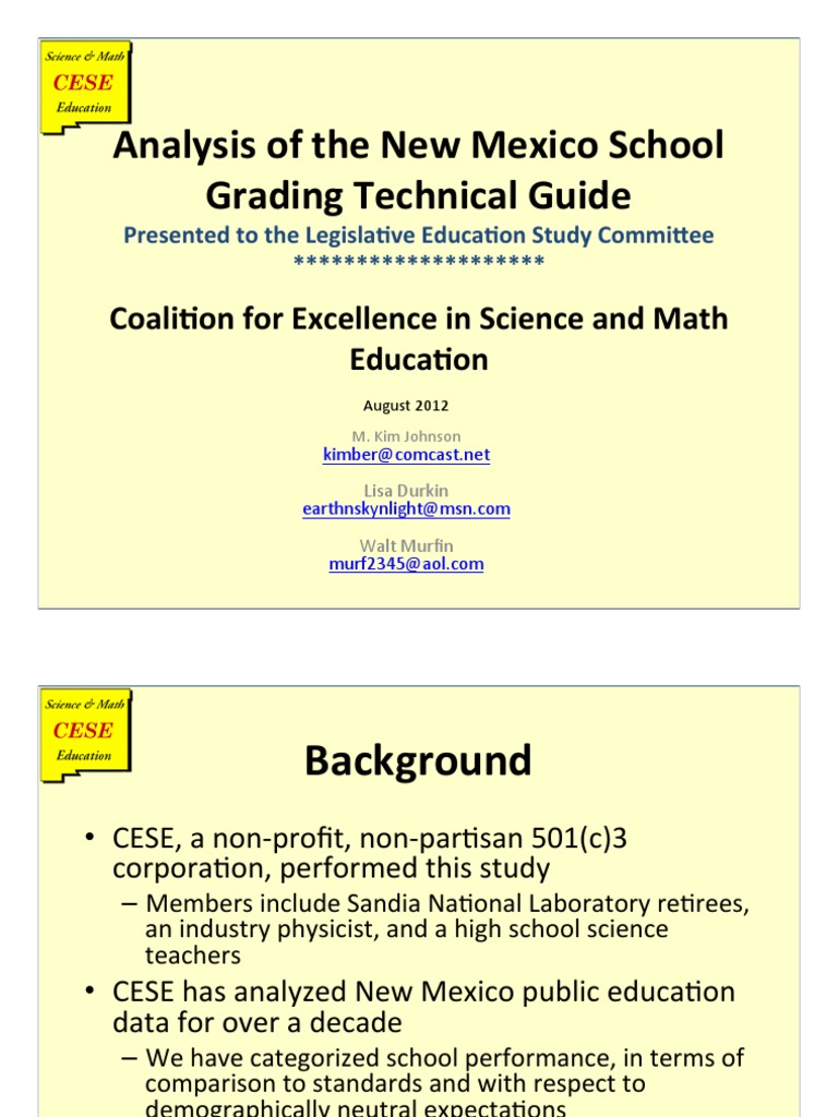 Analysis of The New Mexico School Grading Technical Guide | PDF ...