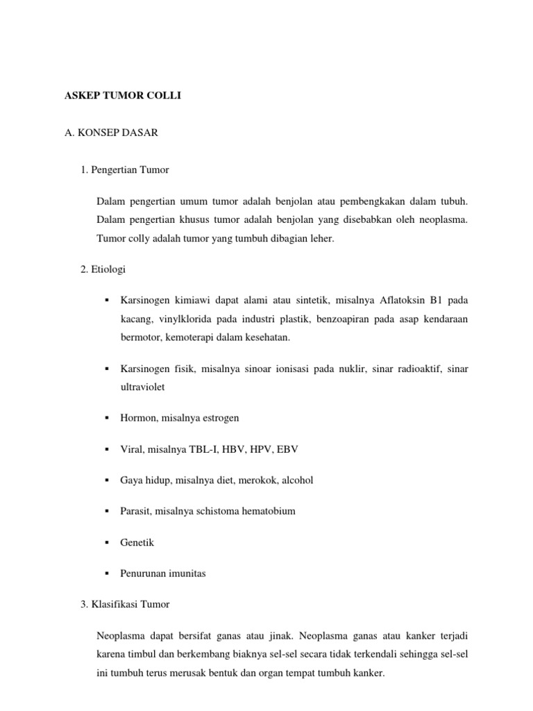 Askep Tumor Colli | PDF