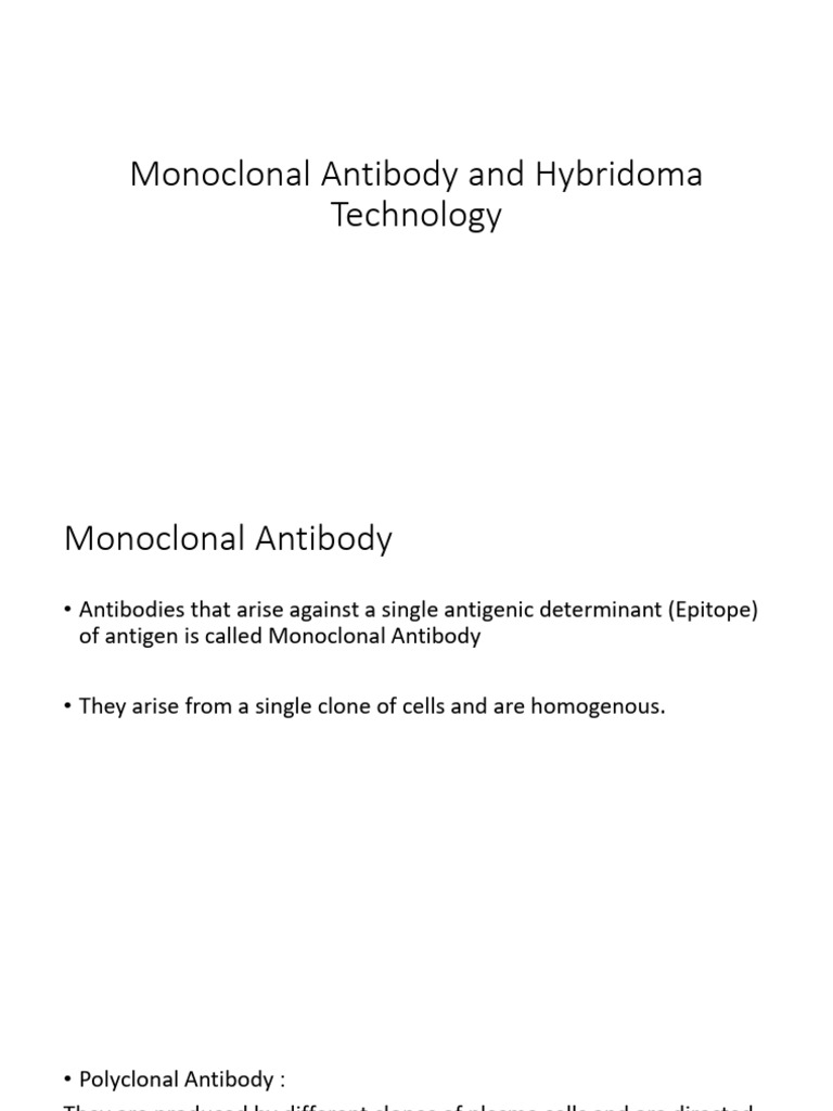 Monoclonal Antibodies and Hybridoma Technology | PDF | Monoclonal ...