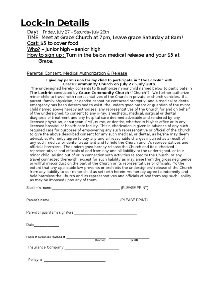 Lock in Permission Slip | PDF | Dentist | Consent