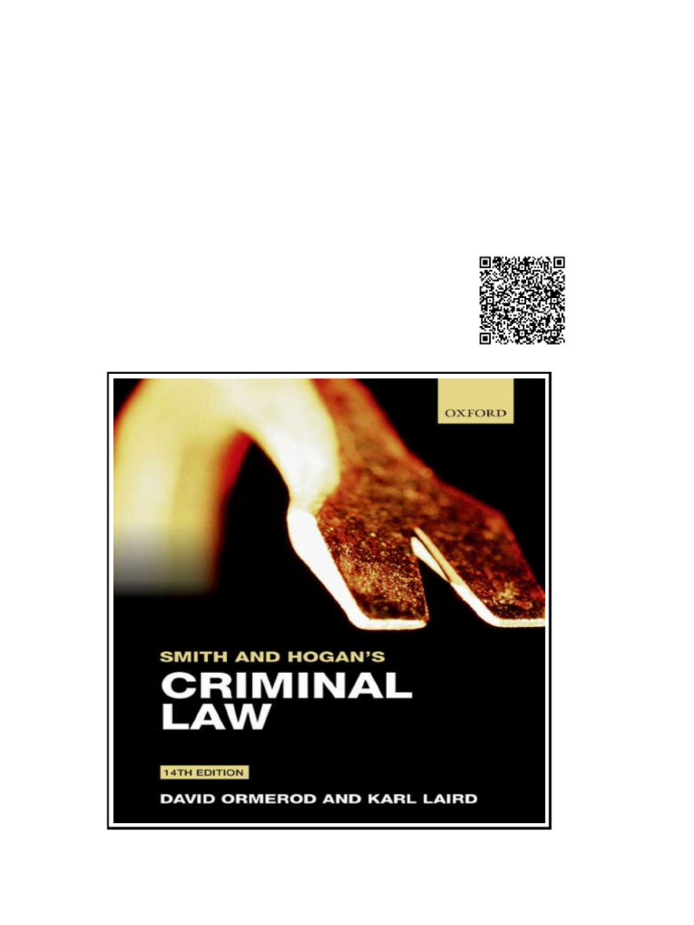 Smith and Hogan's Criminal Law 14th Edition by David Ormerod | PDF ...