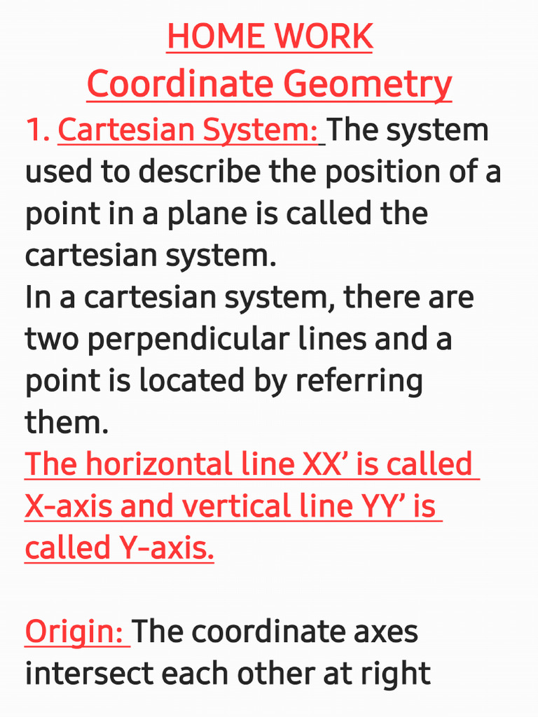 Notes Coordinate Geometry | PDF