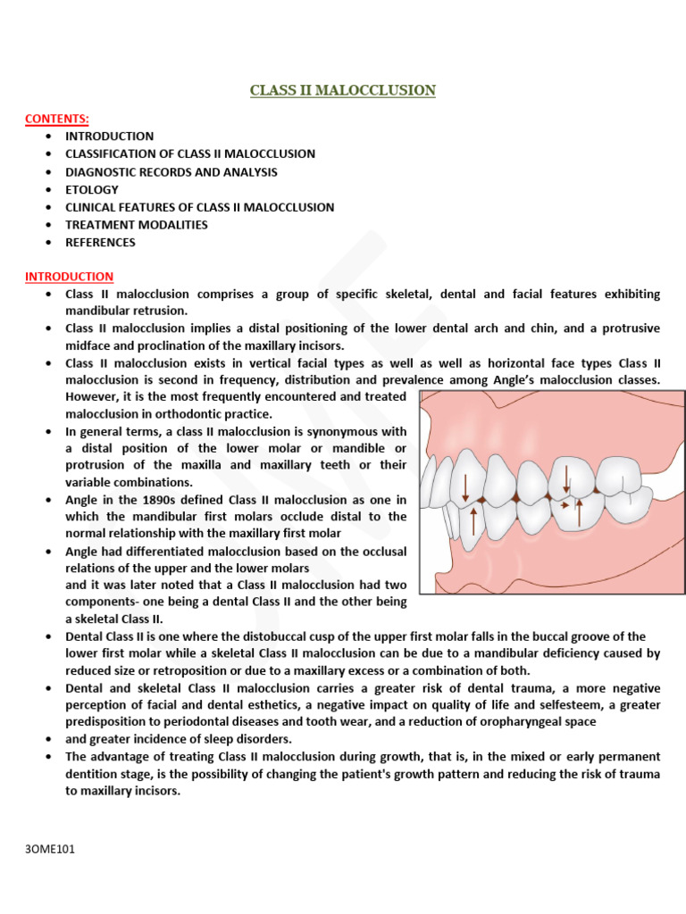 Class II Malocclusion-1 | PDF | Orthodontics | Tooth