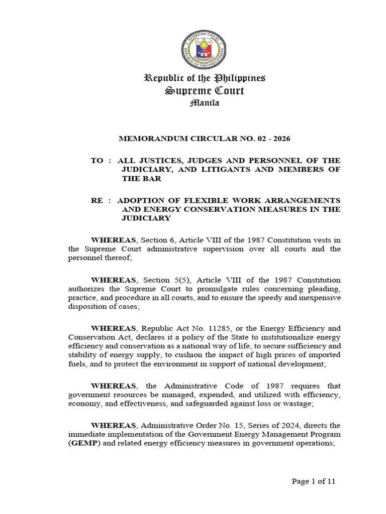Memorandum Circular No. 02 2026 March 8 2026 - 1 | PDF