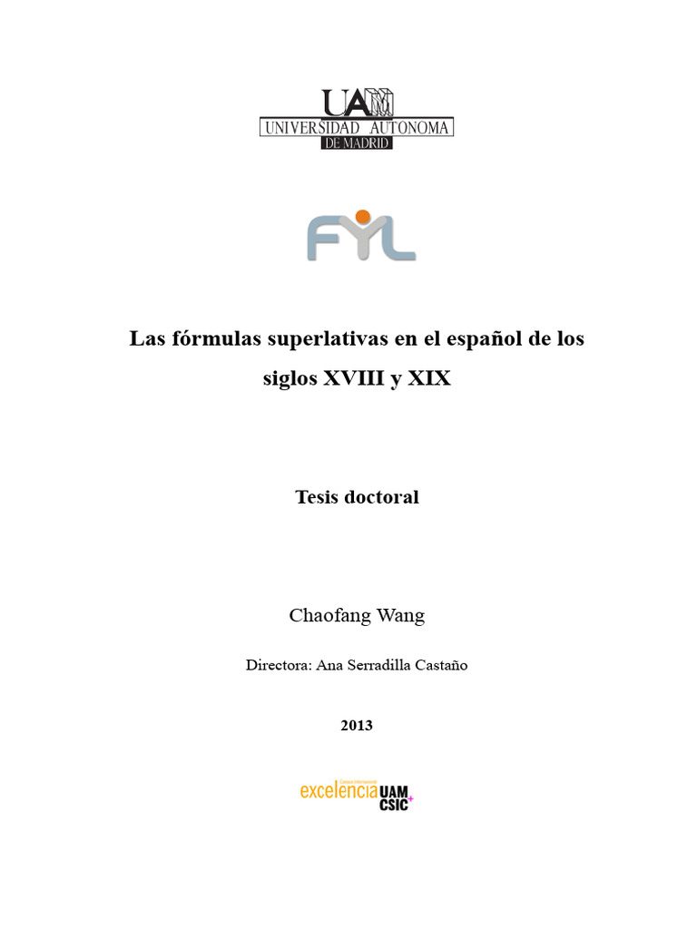 Wang_chao_fang - Las Fórmulas Superlativas en El Español de Los Siglos ...