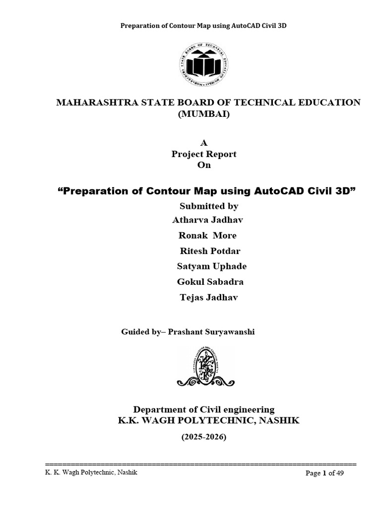 Preparation of Contour Map Using AutoCAD Civil 3D RR | PDF | Surveying ...
