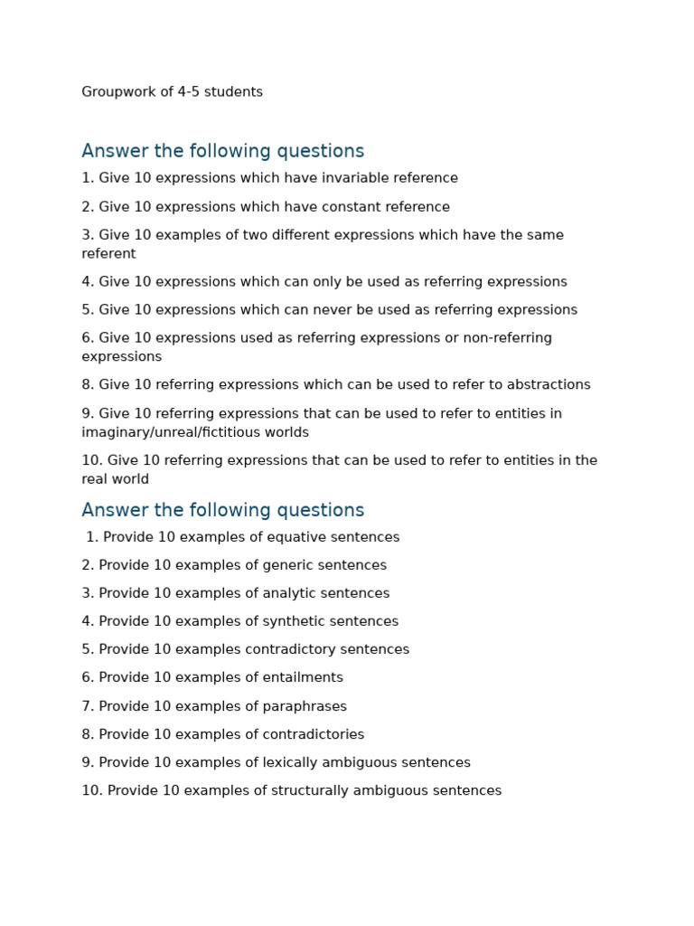 Assignment 1 - Questions | PDF