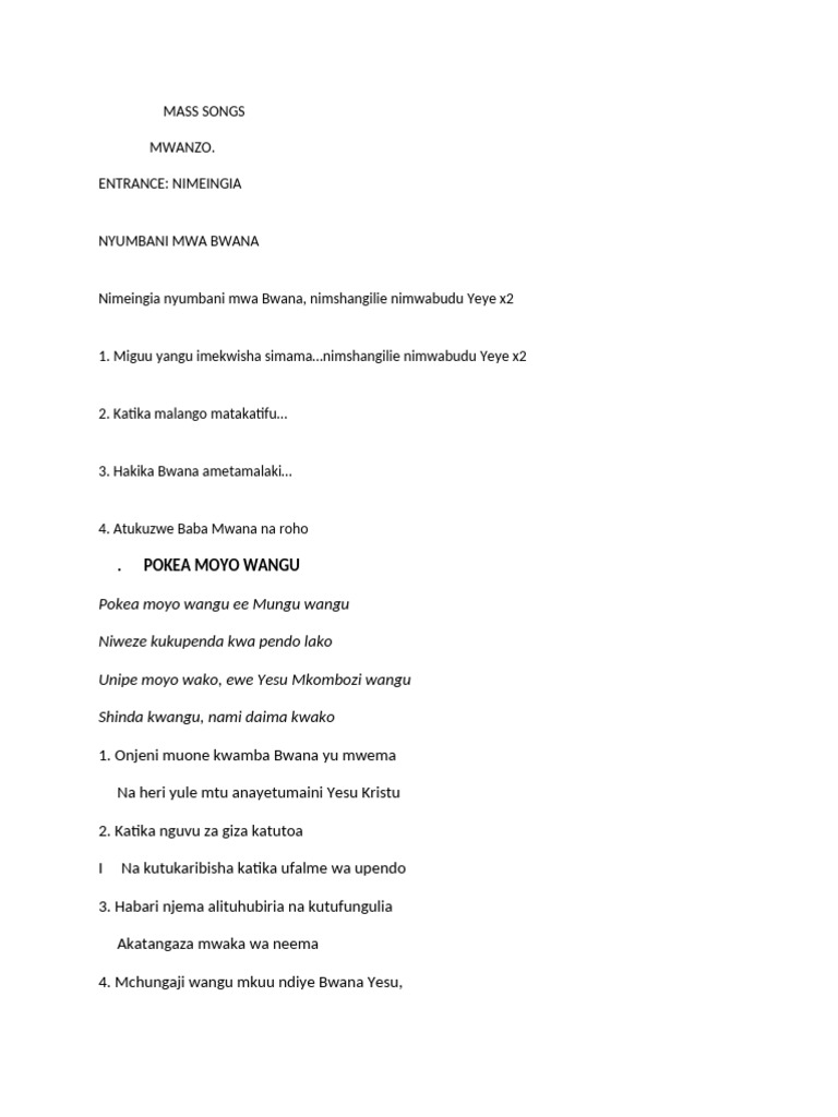 Mass Songs-wps Office | PDF