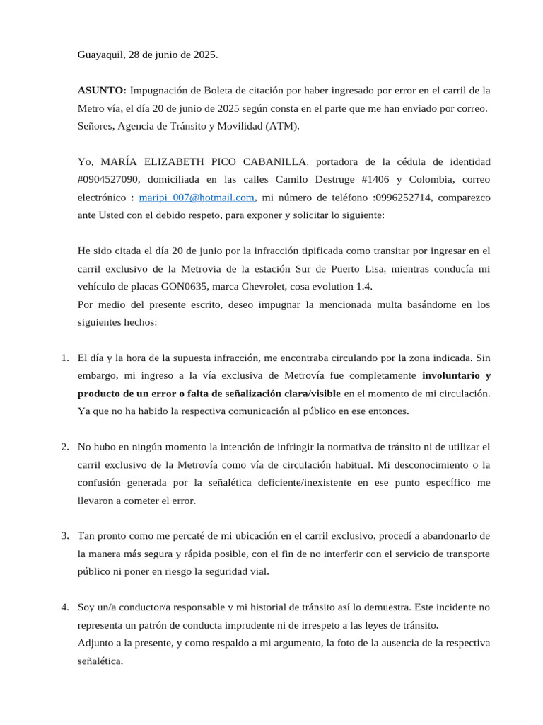 Impugnación A BOLeta de Transito | PDF