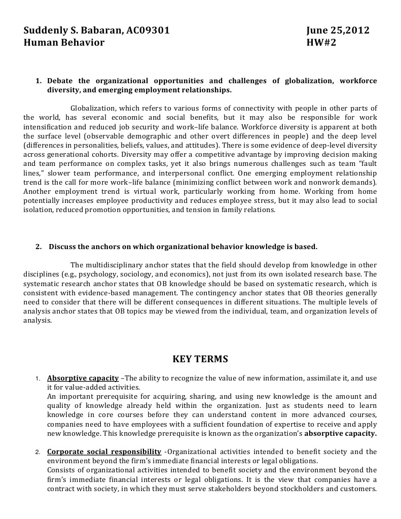 Human Behavior in Organization Chapter2 Summary | PDF | Organizational ...