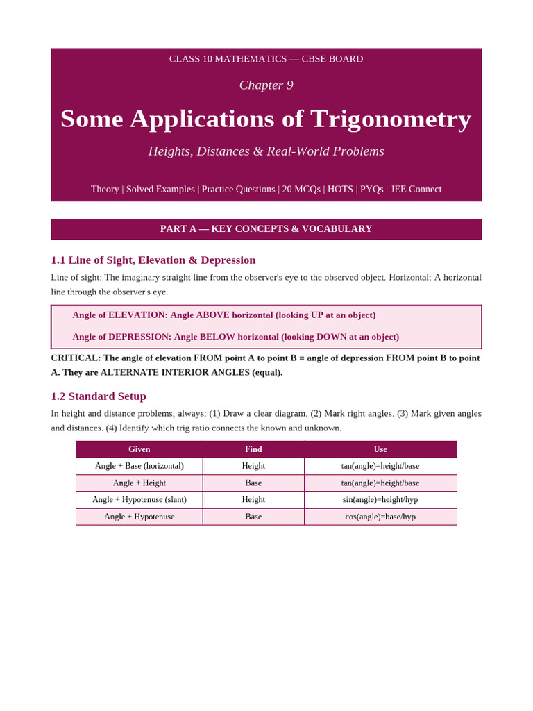 Ch9 Applications Trig MASTER | PDF | Trigonometry | Triangle