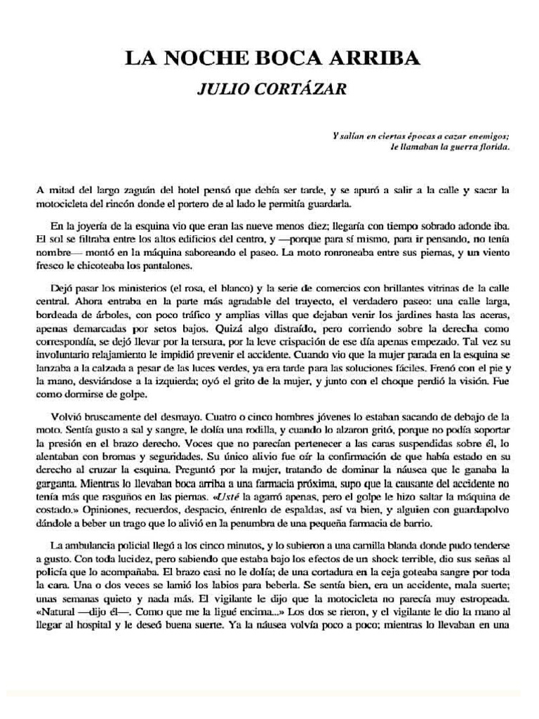 La Noche Boca Arriba | PDF