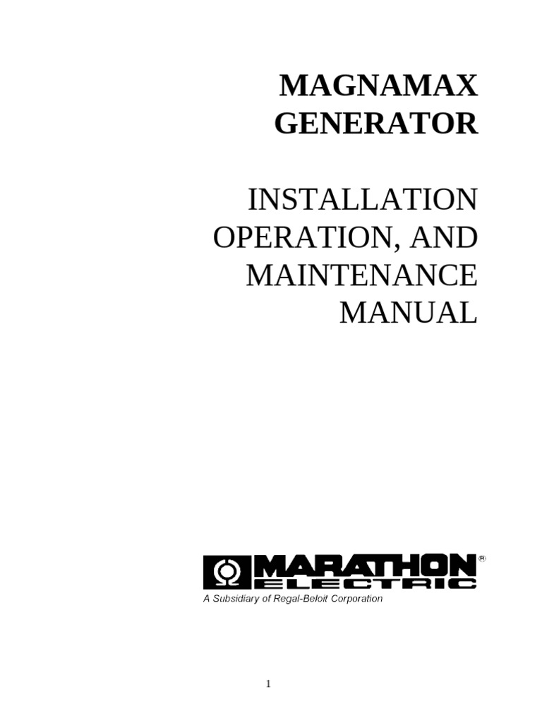 Magnamax-Generator 1 MVA | PDF