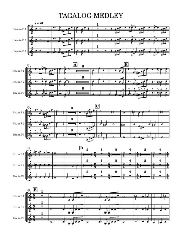 Tagalog Medley-Score and Parts | PDF