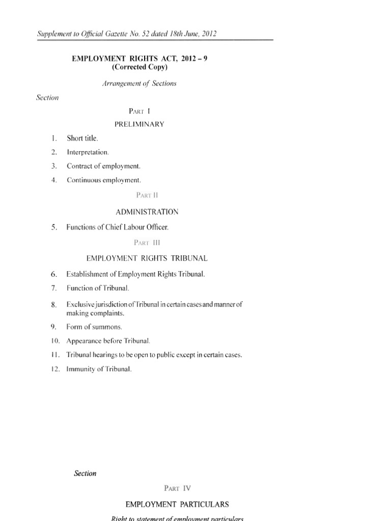 Employment Rights Act (2012) | PDF | Employment | Labor