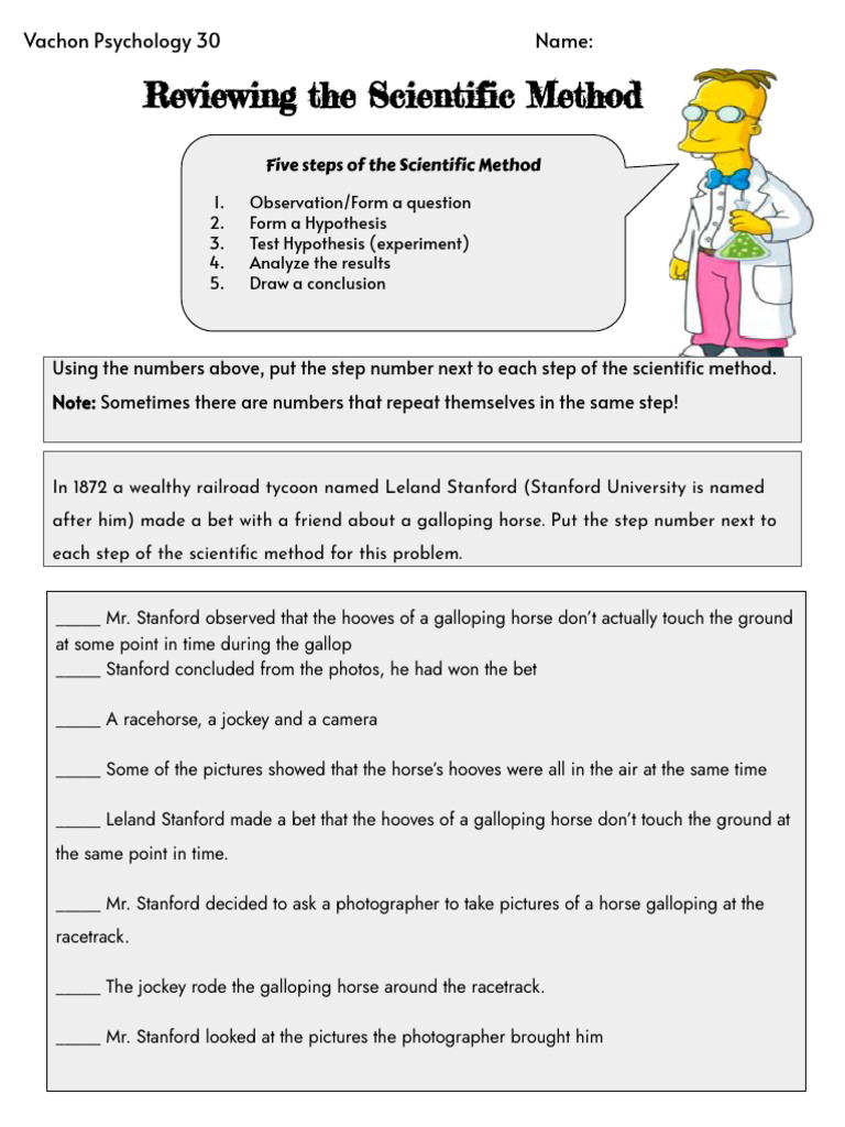 Psychology 30- Reviewing the Scientific Method | PDF | Psychology ...