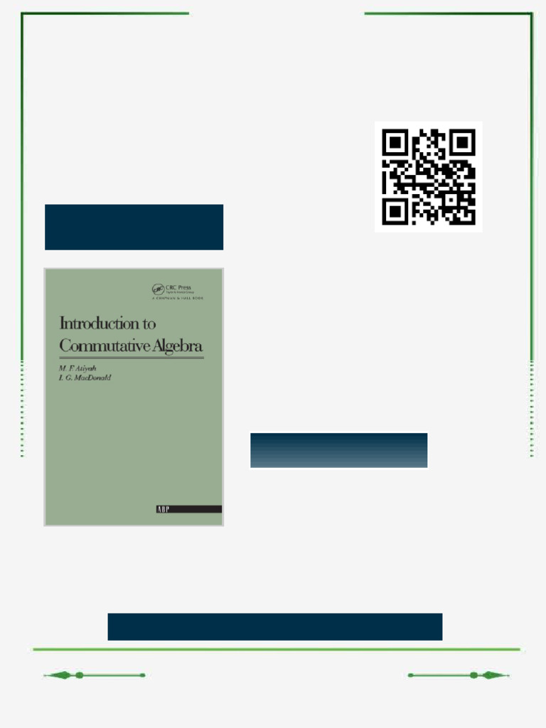 Introduction To Commutative Algebra First Edition Atiyah Ebook Complete ...