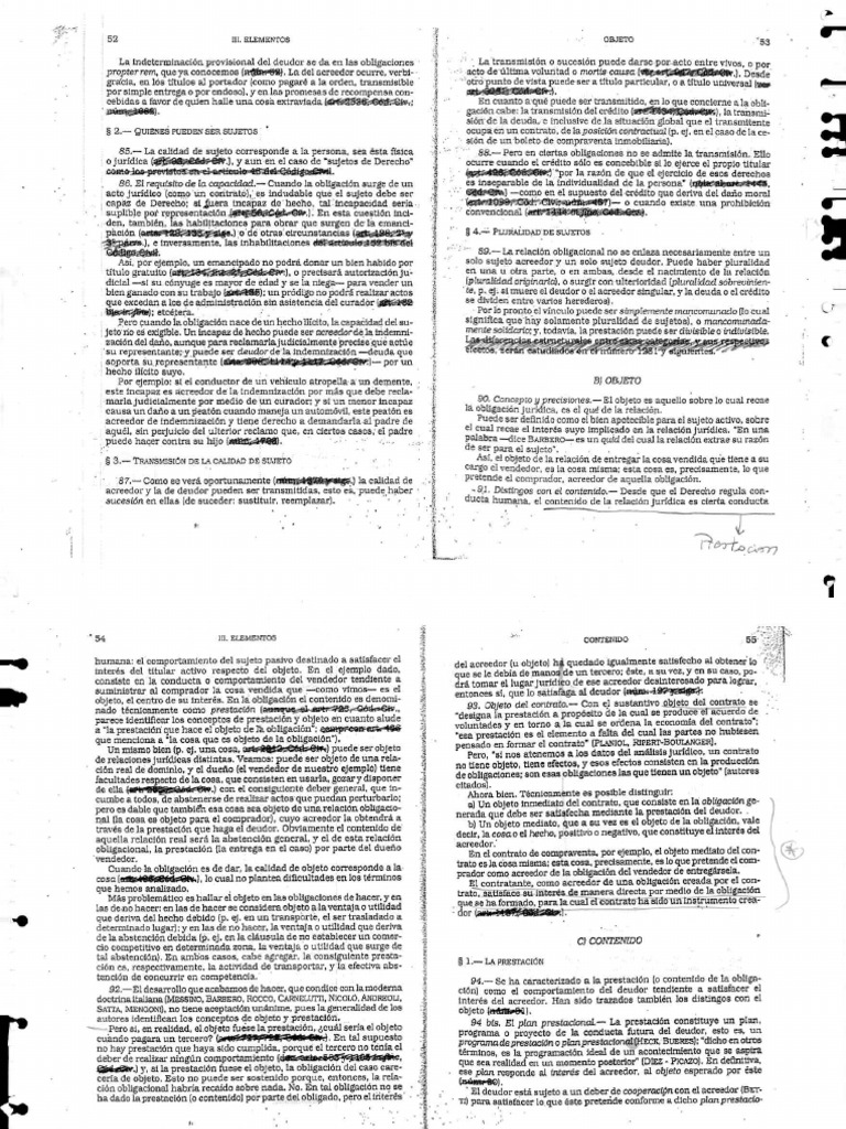 Objeto - Elemento de Las Obligaciones - Manual de Alterini | PDF