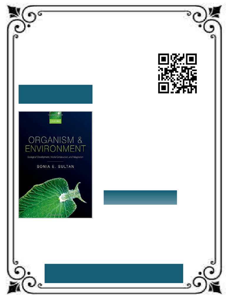Organism and Environment Ecological Development Niche Construction and ...