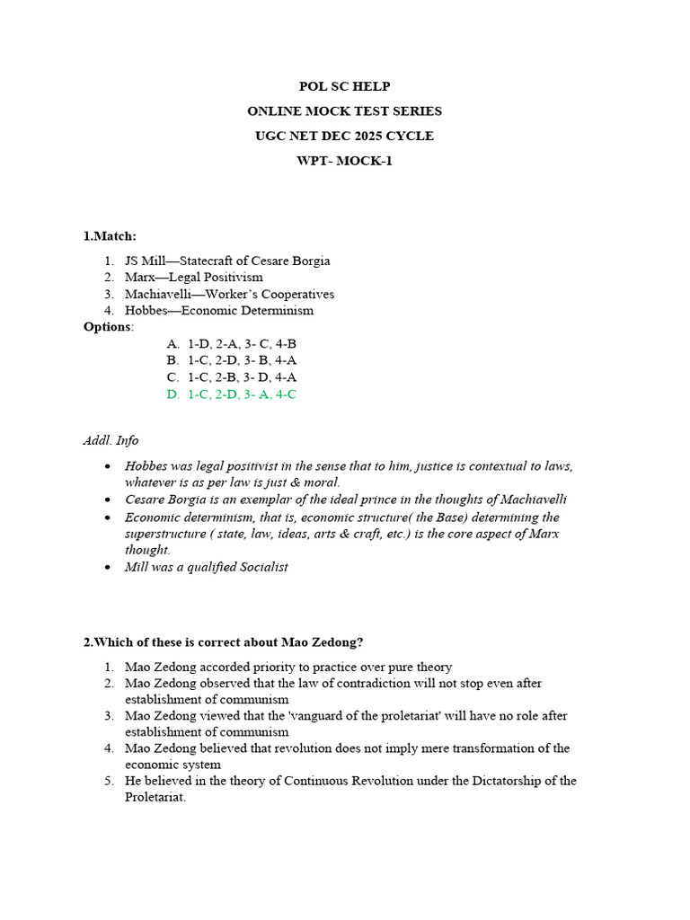 Wpt-mock 1- Dec 2025- Final | PDF | Frantz Fanon | Rationalism