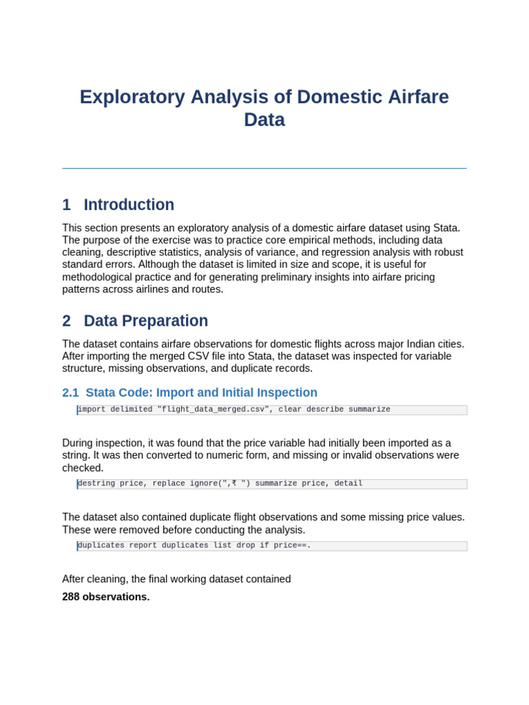 Airfare Analysis | PDF | Regression Analysis | Analysis Of Variance