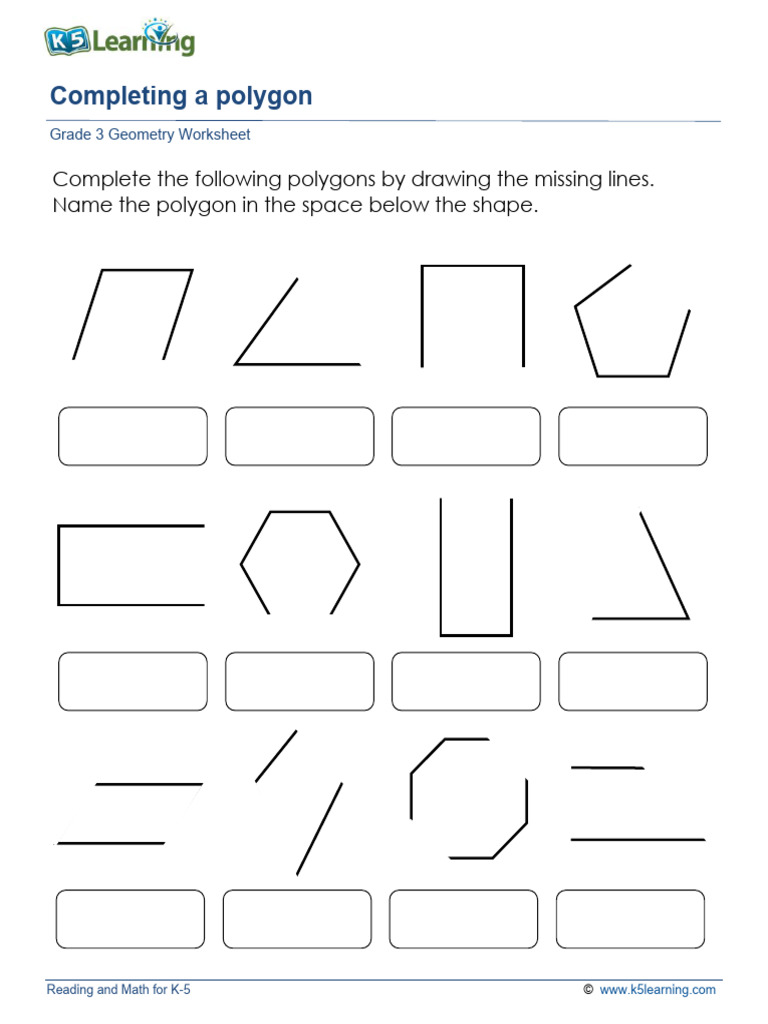 Grade 3 Geometry Completing Polygon | PDF