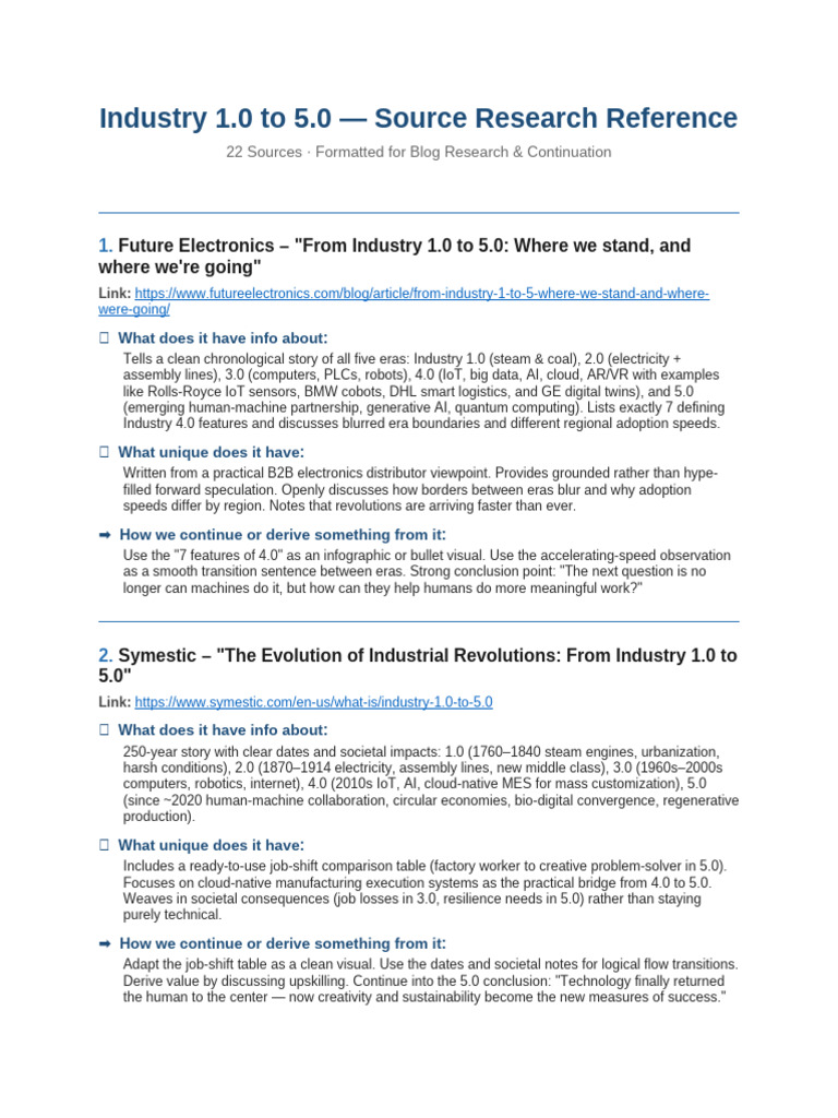 Industry 1 To 5 Sources Reference | PDF | Artificial Intelligence ...