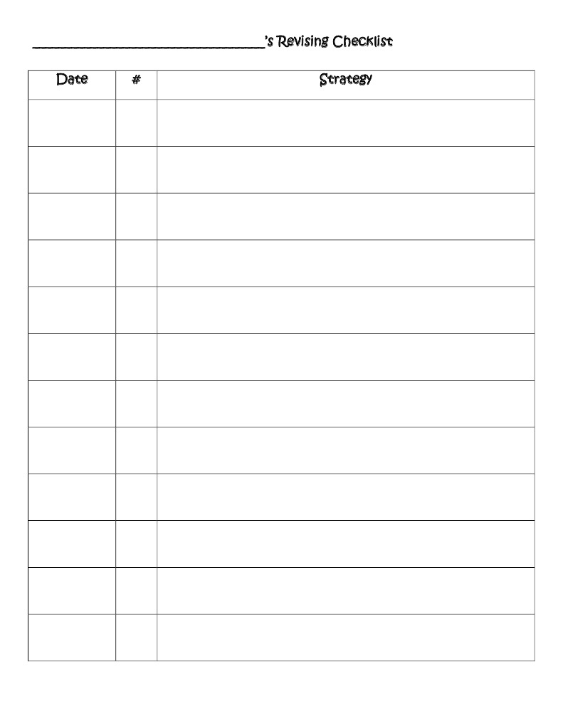 Revising Checklist | PDF