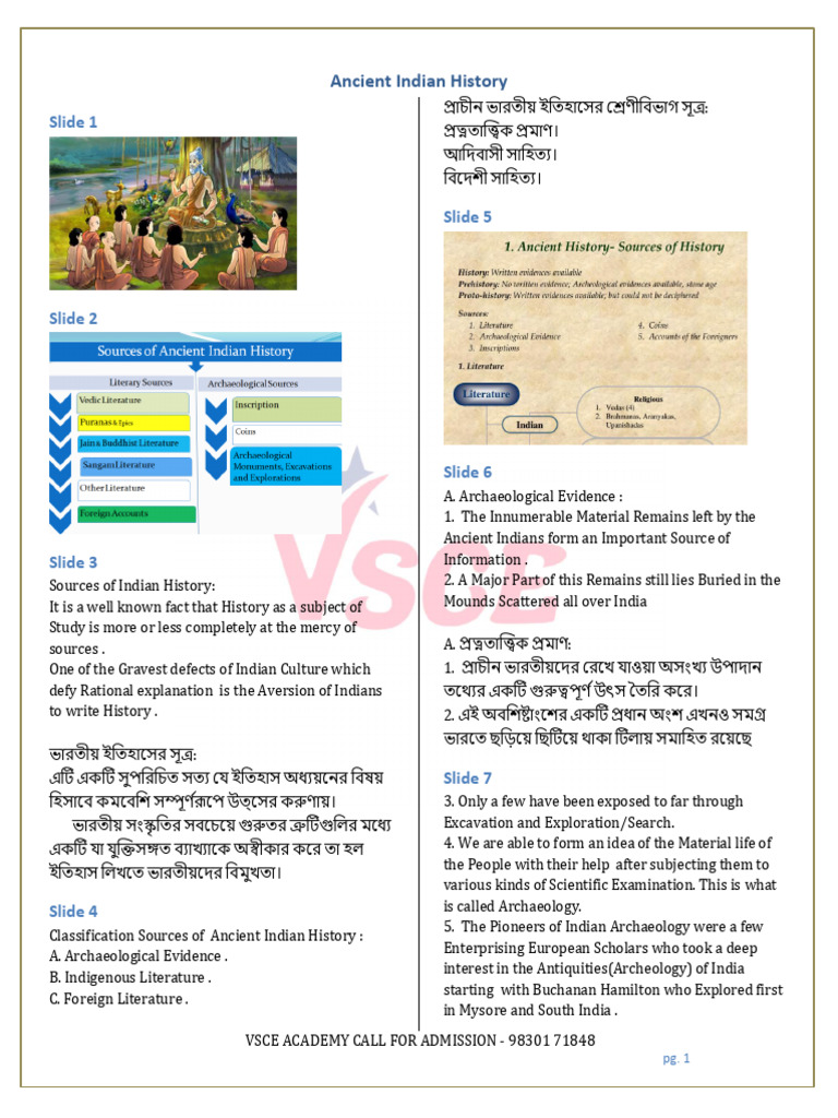 Sources of Ancient History Subhasish Sir Notes | PDF