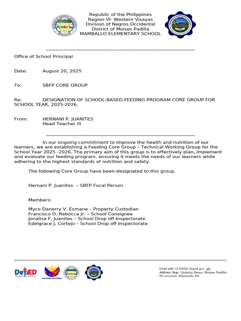 Sbfp - Core Group - Designation | PDF