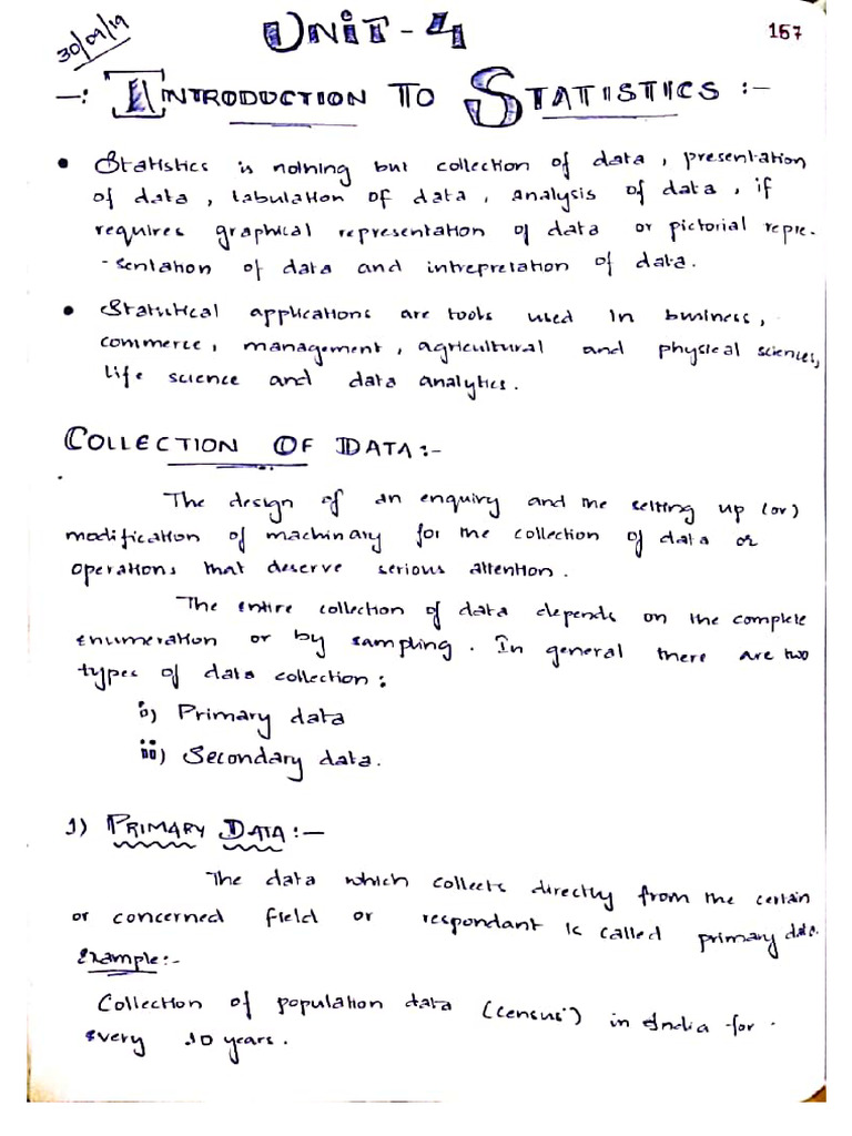 Unit 1 (Introduction To Statistics) | PDF