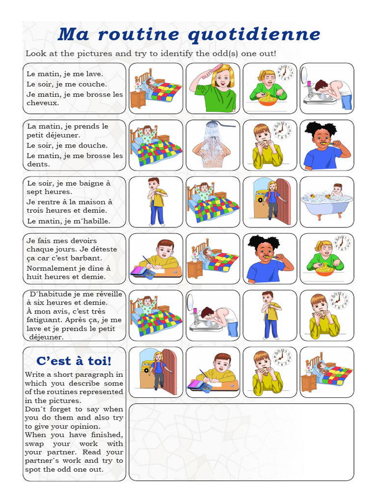 My Daily Routine - Odd One Out FR and SP | PDF