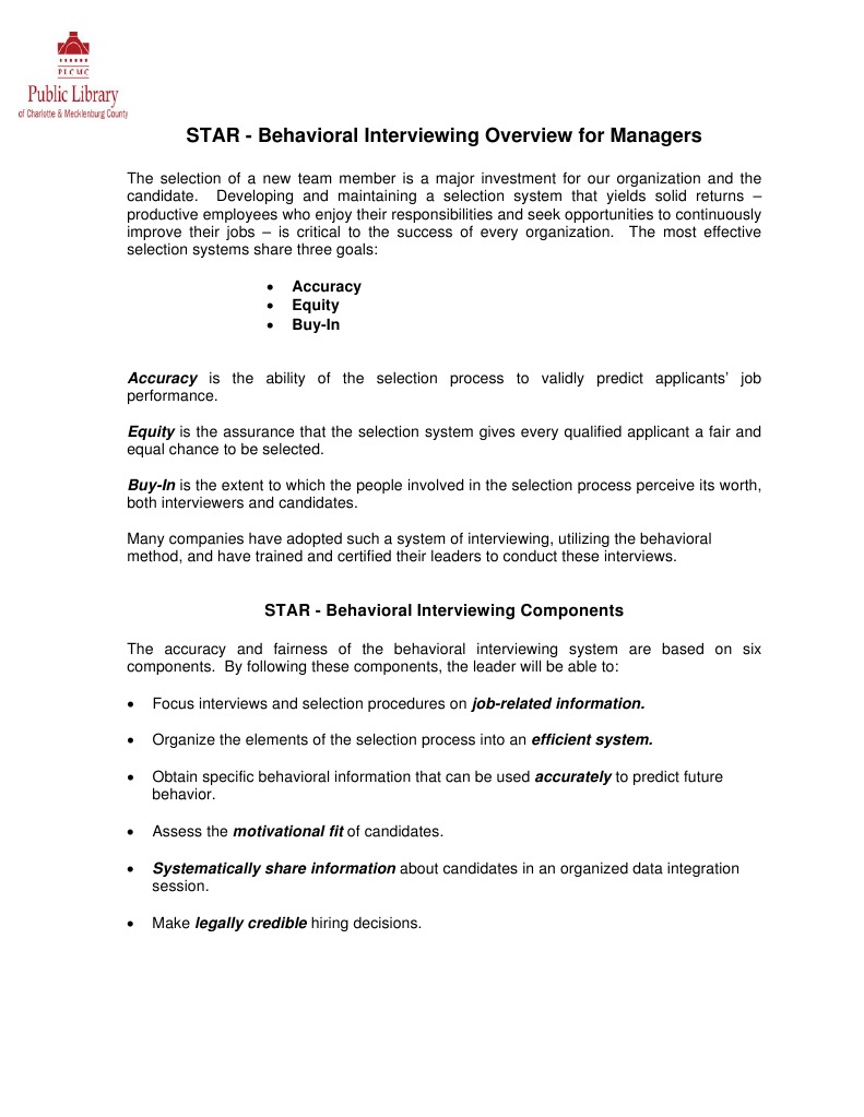 Behavioral Interviewing for Managers | PDF | Competence (Human ...