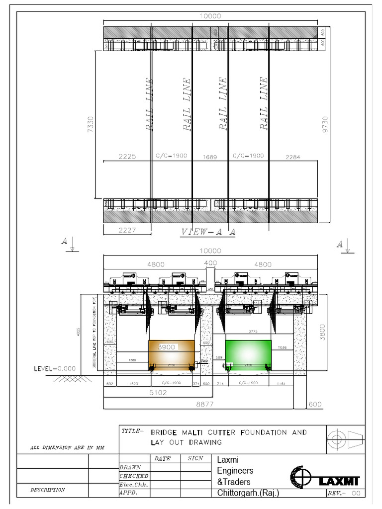 2.5 Bridge Multi Cutter Foundation Lay Out | PDF