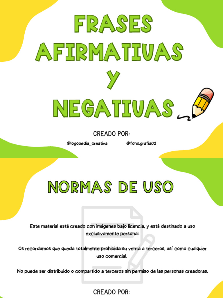Frases Afirmativas y Negativas-1 | PDF