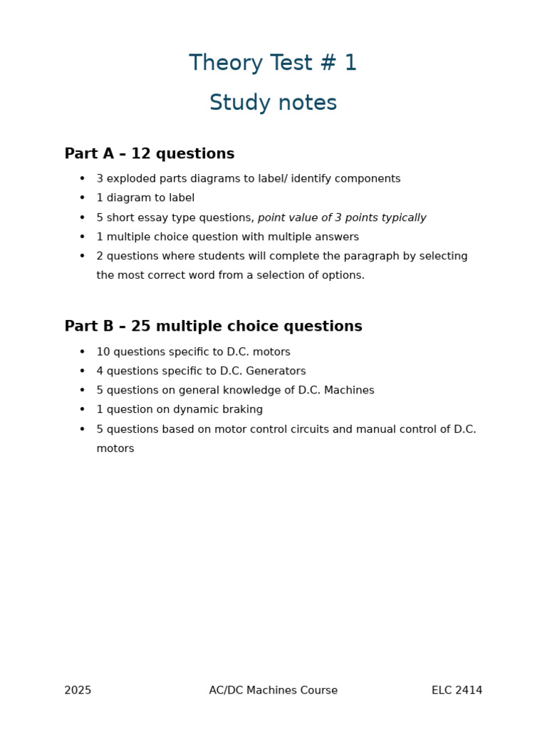 Study Notes For 2025 | PDF