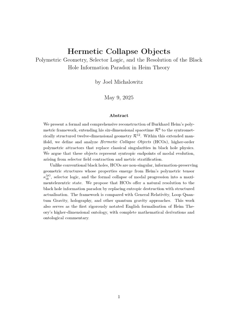 Heim_Theory_Reconstructed-Hermetic Collapse Objects - Resolution of ...