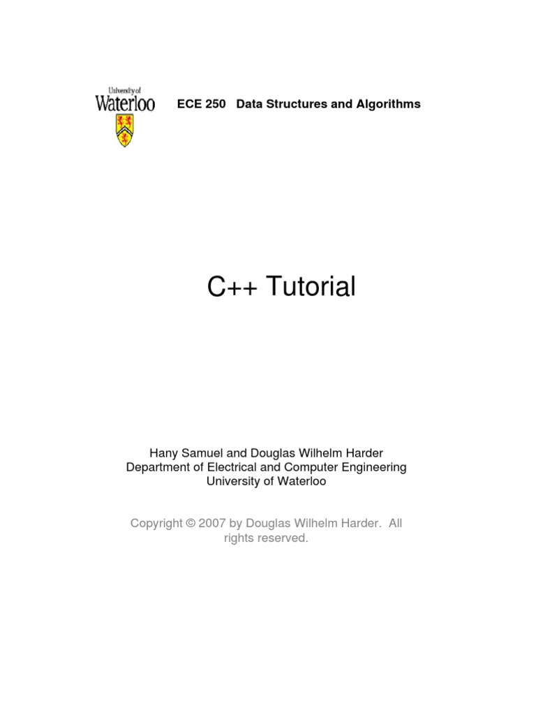 C++ Tutorial: ECE 250 Data Structures and Algorithms | PDF | Summation | Integer (Computer Science)